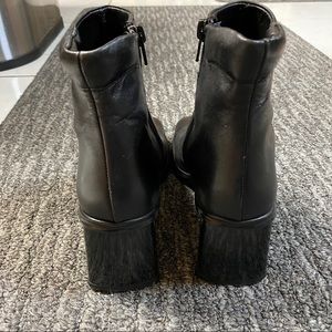 Shoes | Black Leather Ankle Boots With Chunky Heel Size 37 | Poshmark